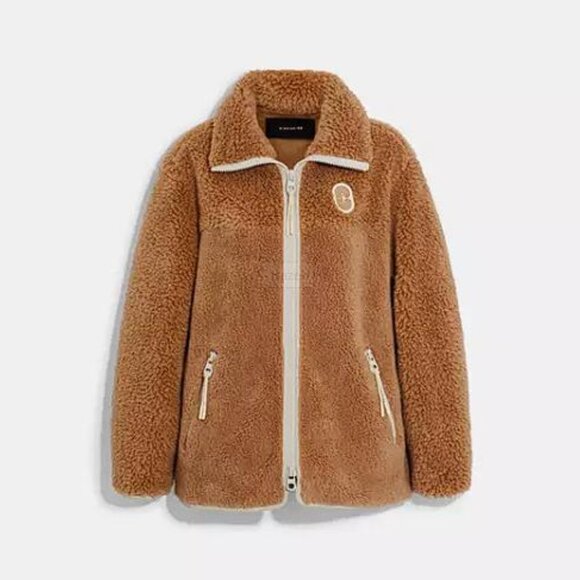 Coach | Jackets & Coats | Coach Womens Tonal Sherpa Zip Up Size Xs In ...